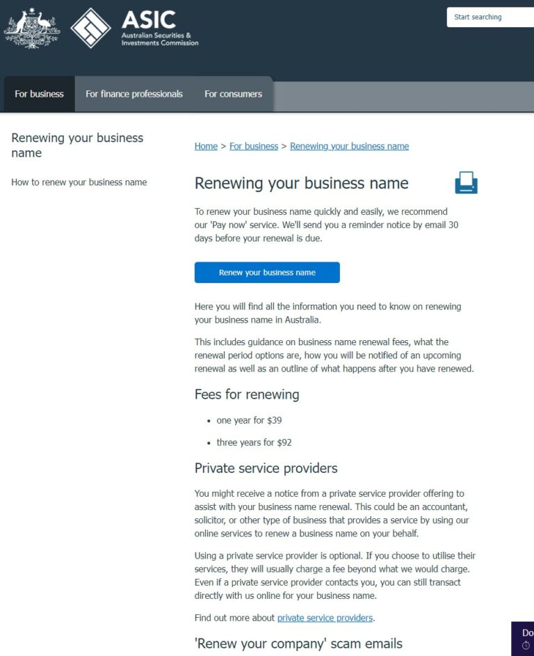 Registration Pty Ltd Scam > Small Business Answers